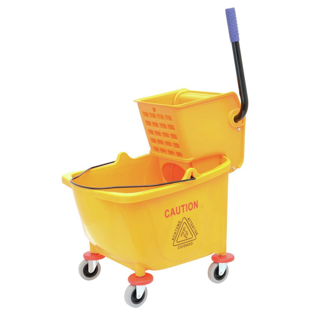 HUBERT® Mop Bucket with Wringer Combo 34 Quart Yellow Plastic - 23 5/8 ...