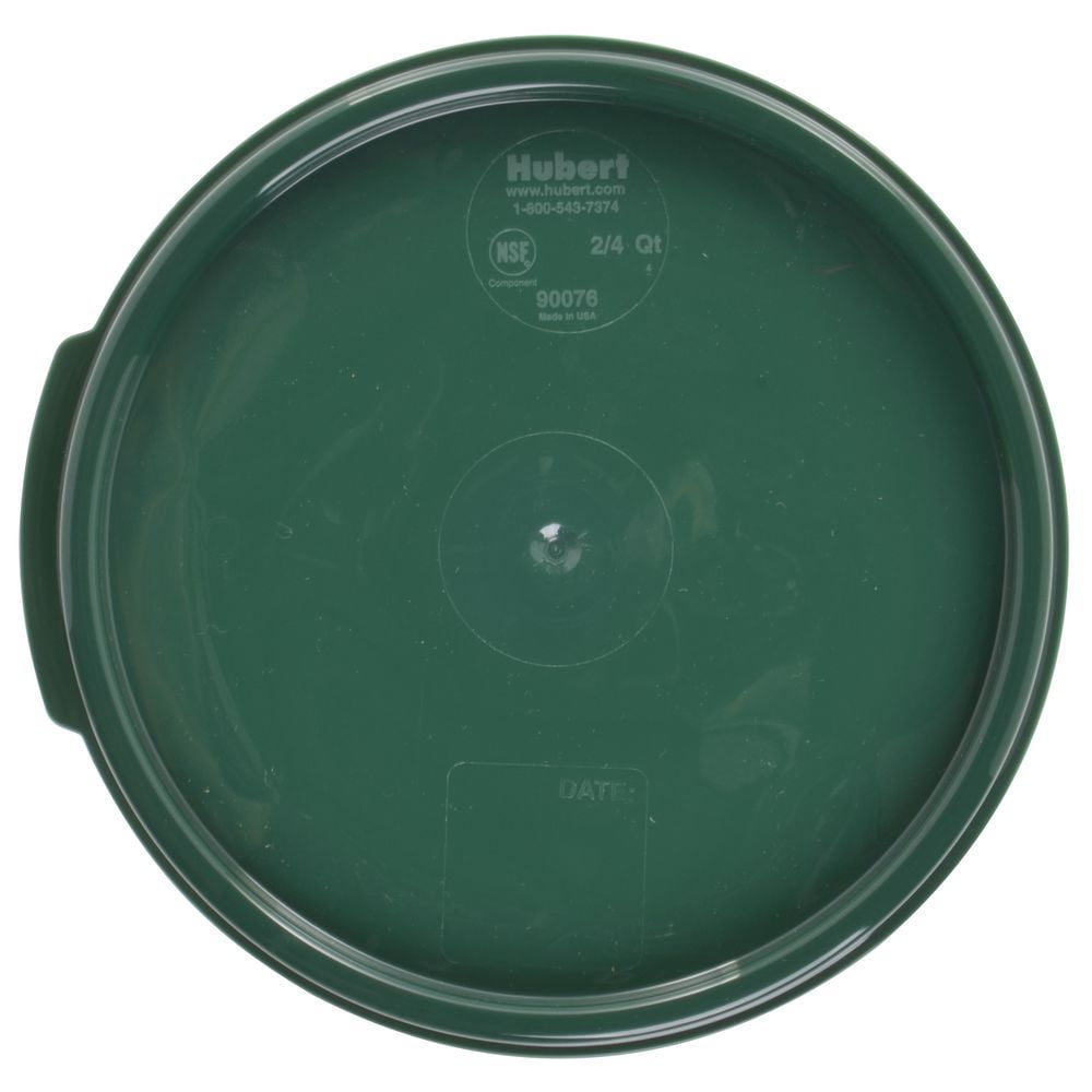 HUBERT Plastic Round Container Lid 2 and 4 qt Green - 7 5/8"Dia ...
