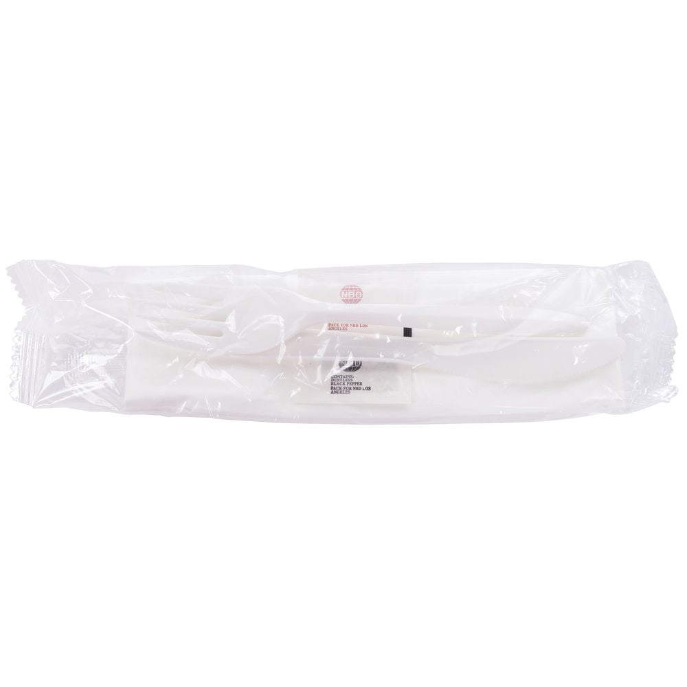 HUBERT® Pre-wrapped White Plastic Disposable Flatware Set - Walmart.com