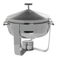 HUBERT Round Chafing Dish, 6 Quart Stainless Steel with Hammered Finish ...