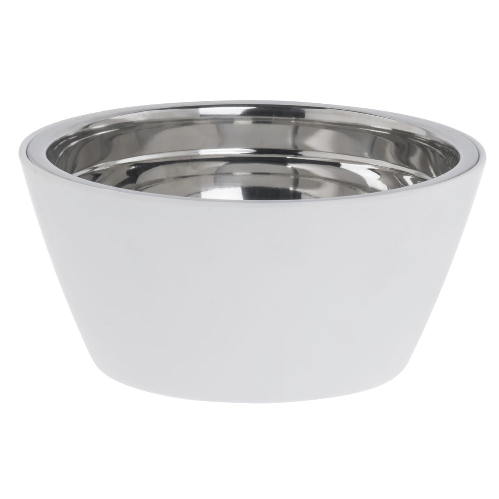 HUBERT® Serving Bowl White With Stainless Steel Insert Melamine - 9 1/4 ...