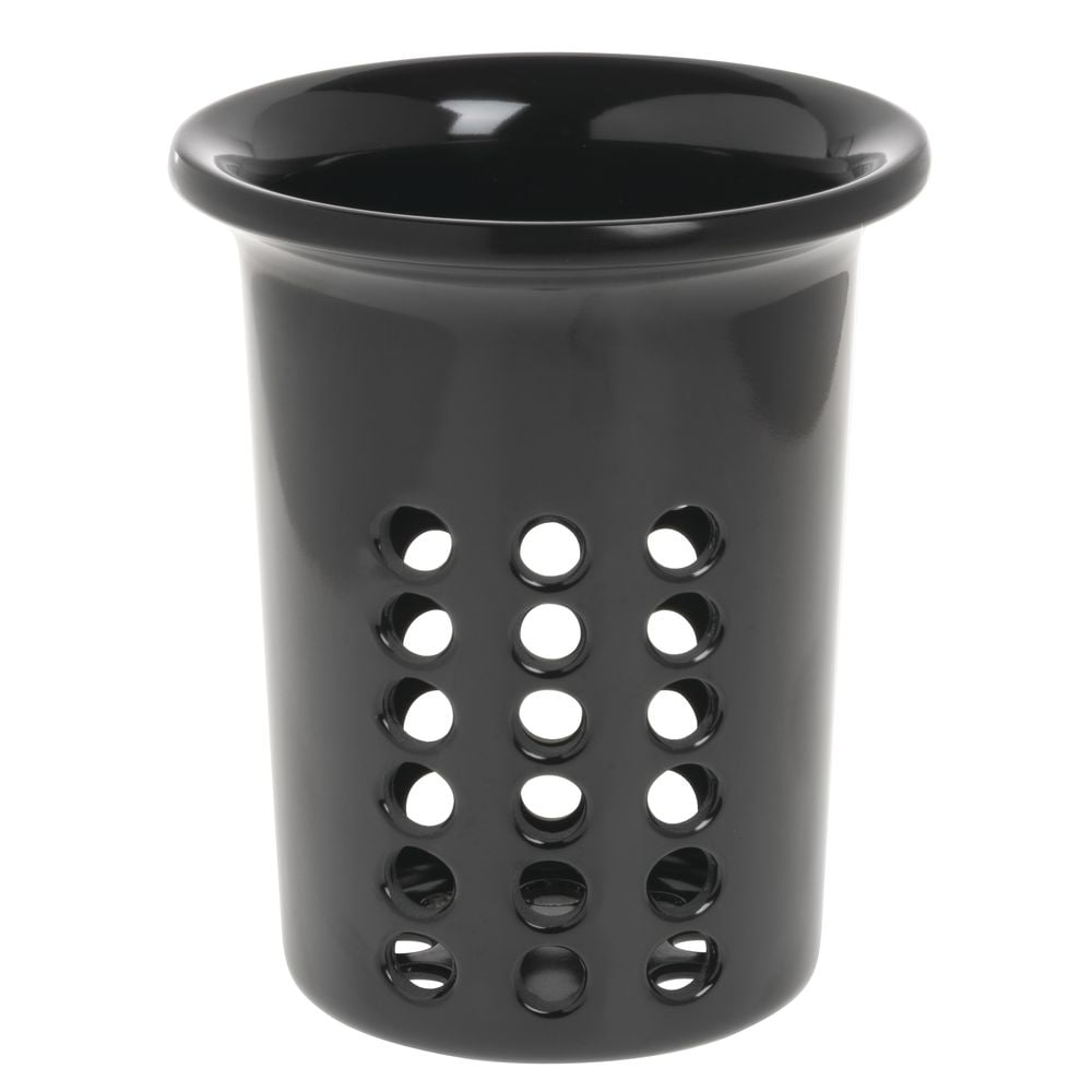 HUBERT® SmartFit Perforated Utensil Cylinder Black Melamine - 4 7/10 ...