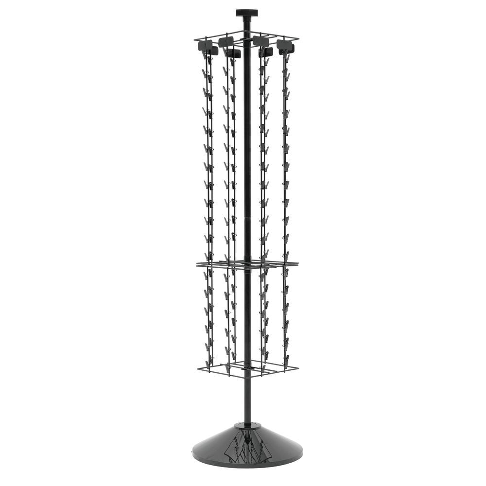 HUBERT® Spinning Display Rack with 144 Clips Black Powder Coated Steel ...