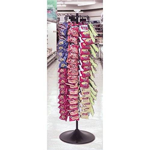 HUBERT Spinning Display Rack with 144 Clips Black Powder Coated Steel ...