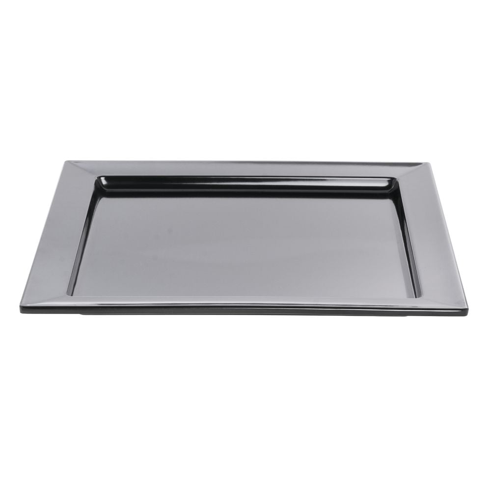 HUBERT Square Black Melamine Tray - 14" L x 14" W x 1" H - Walmart.com