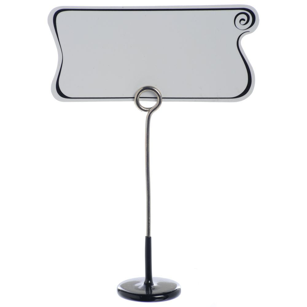 HUBERT® Tabletop Sign Holder with Weighted Base Black Vinyl-Coated - 4 ...