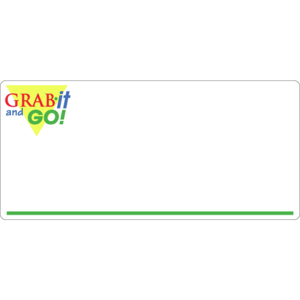 HUBERT® White 12-Up Laser Labels Imprinted "Grab it and Go!" - 3 1/2"L ...