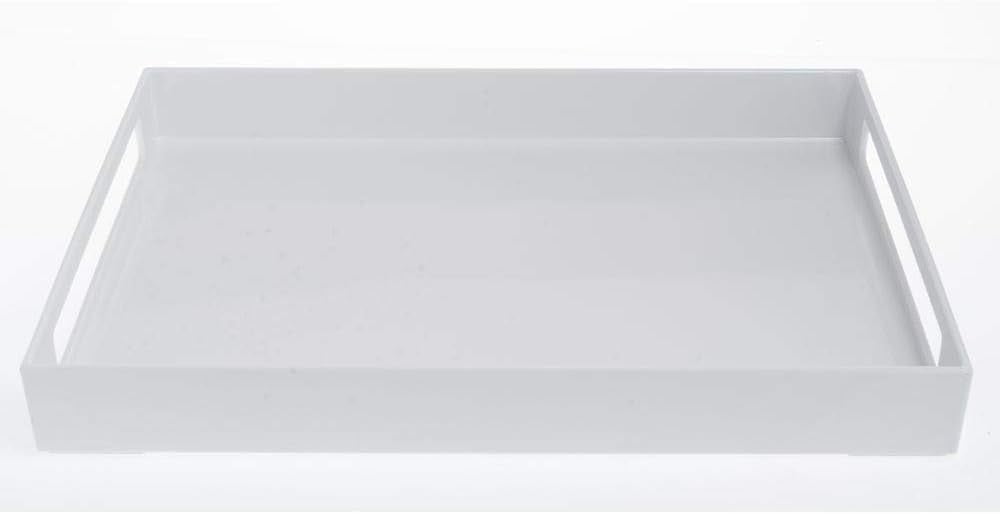 HUBERT White Melamine Tray with Handles - 17 1/2" L x 14 1/2" W x 2" H ...