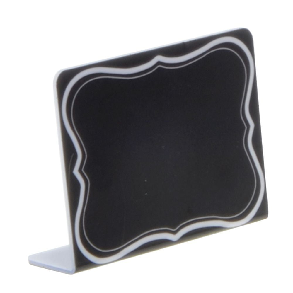 HUBERT® Write On Wipe Off Tag Easel Vintage Scroll Design Black Plastic ...