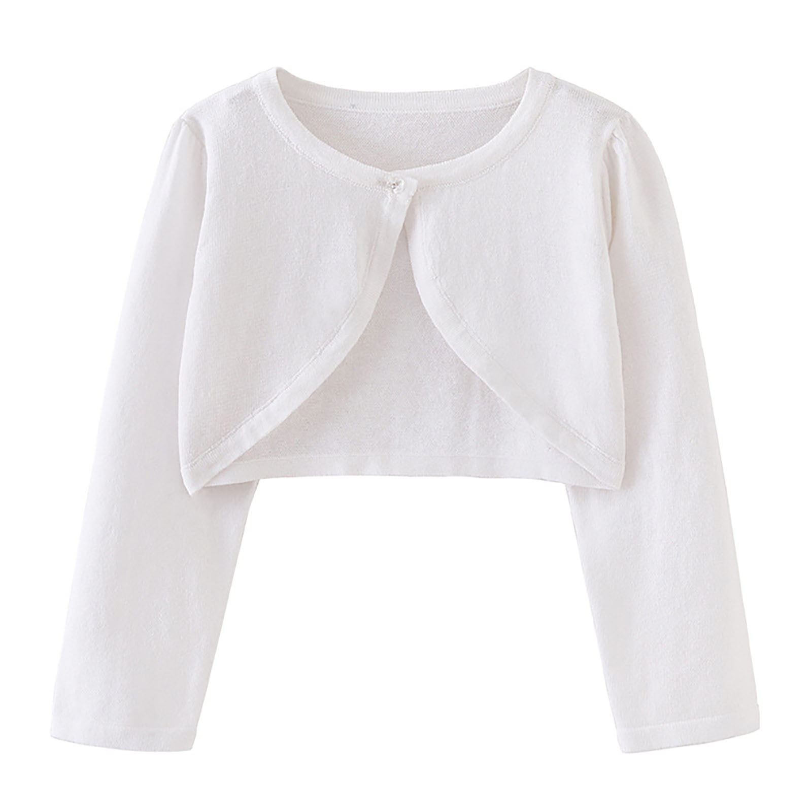 HUCOAE Girls' Sweaters White Sweater For Girls Girls Open Front Shrug ...