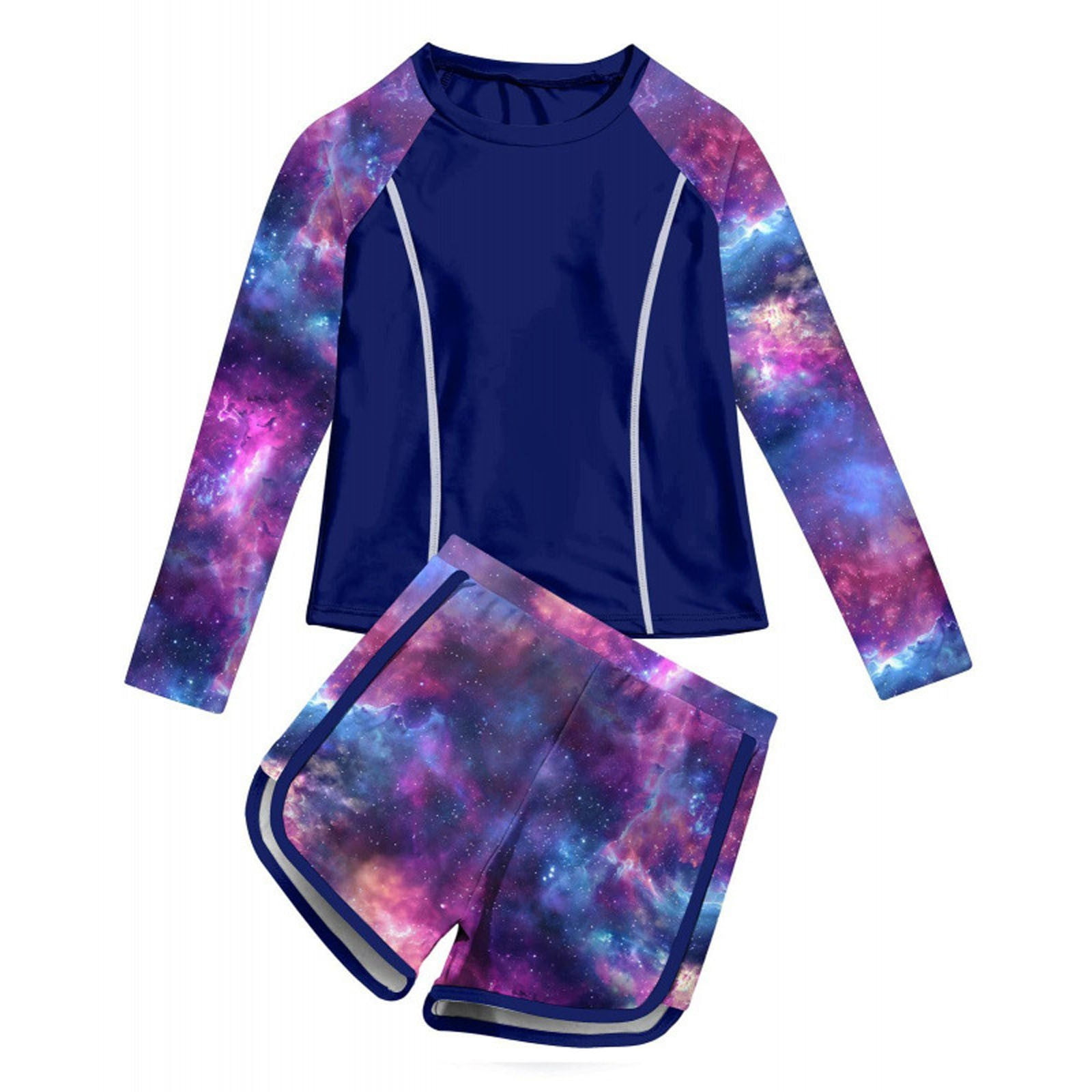 HUCOAE Tween Swimsuits Girls Swim Shirt Girls Swimsuit Two Pieces Rash ...
