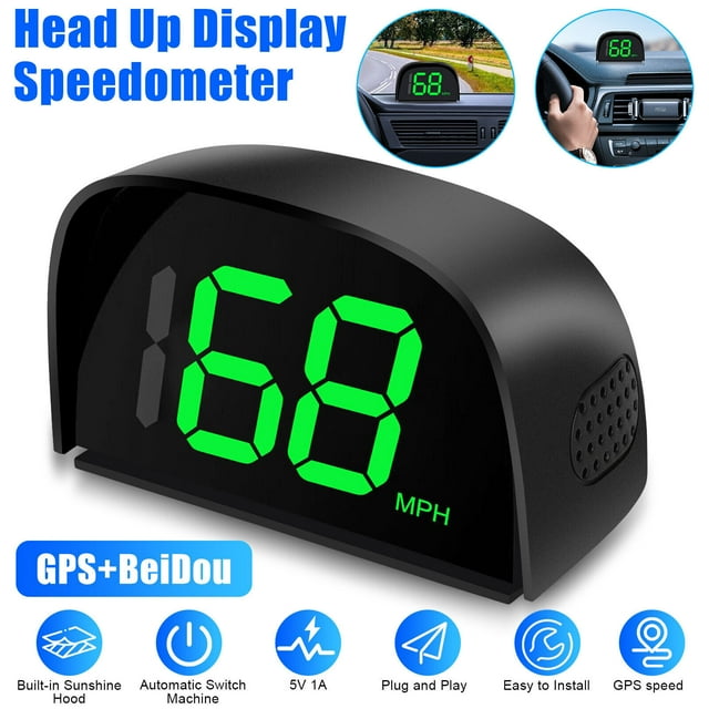 HUD GPS Digital Head Up Display Speedometer MPH Alarm For Car Trucks w ...