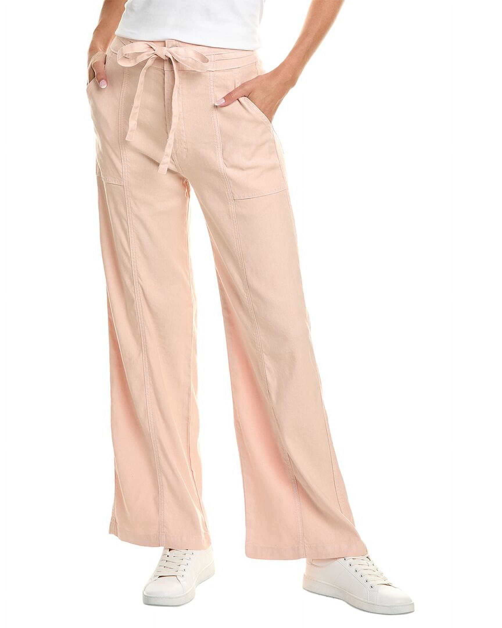 HUDSON Jeans womens Cameo Rose Linen-Blend Wide Leg Jean, 30, Pink ...