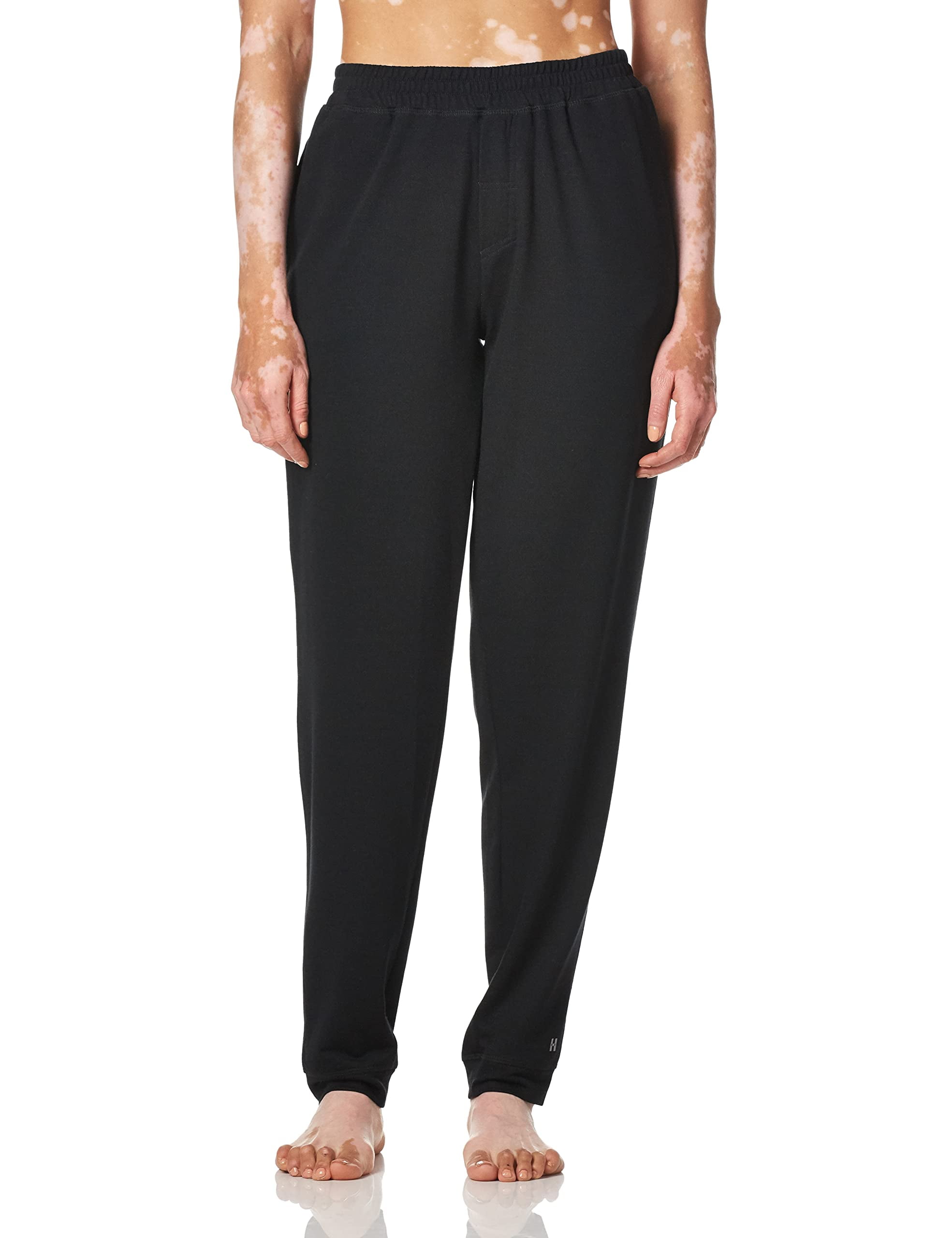 HUE Solid French Terry Lounge Separates Black Jogger Pant With Pockets ...