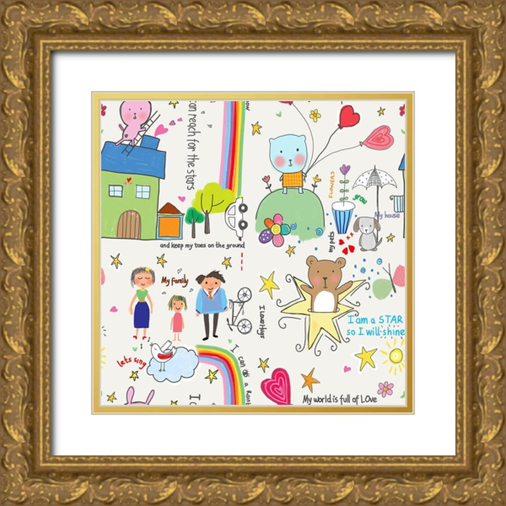 HUE and MI and Sangita 20x20 Gold Ornate Wood Framed with Double Matting Museum Art Print Titled ...