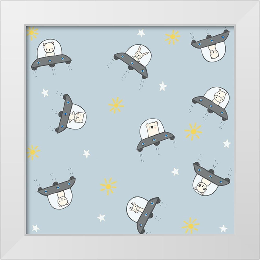 HUE and MI and Sangita 26x26 White Modern Wood Framed Museum Art Print ...