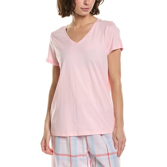 HUE womens Solid V-Neck Pajama T-Shirt, s, Pink - Walmart.com