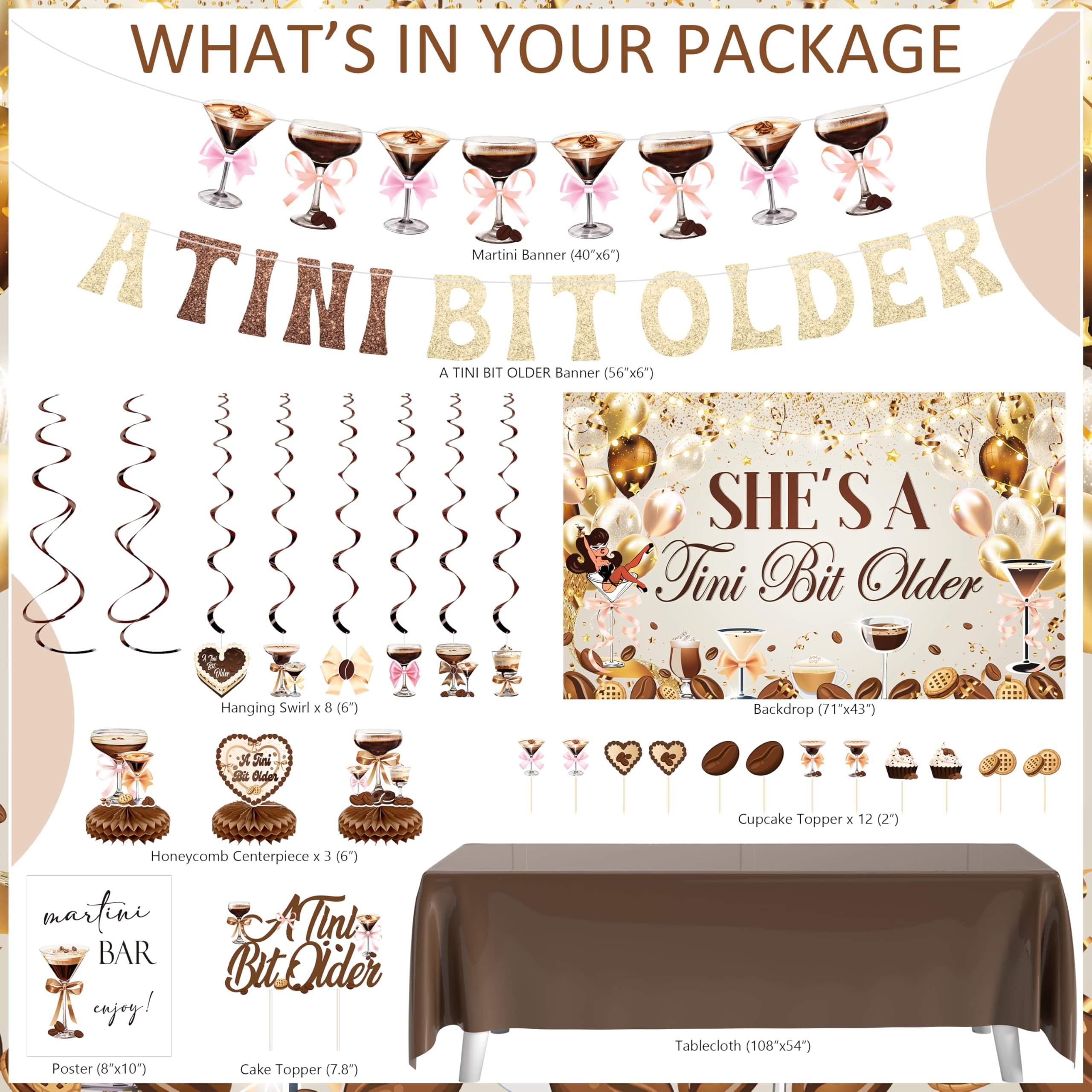 HUFAND Espresso Martini AJH3 Birthday Party Decorations A Tini Banner ...
