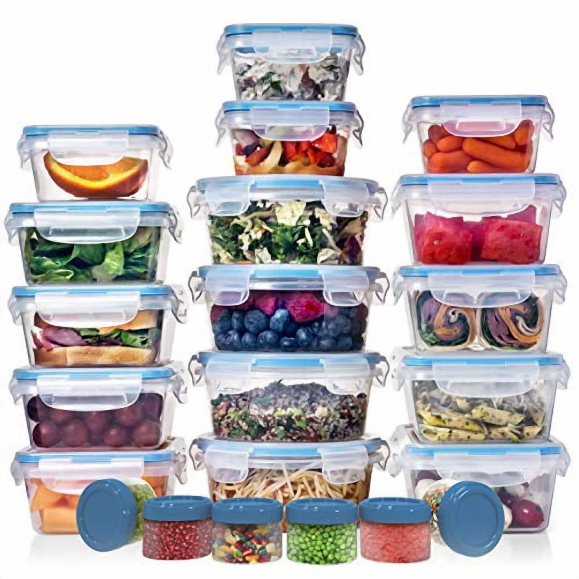 Shazo 44PCS Food Storage Containers with Lids, HUGE SET, Plastic Food ...
