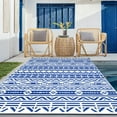 HUGEAR Blue and White 6x9 ft Outdoor Area Rugs Plastic Straw Rugs for ...