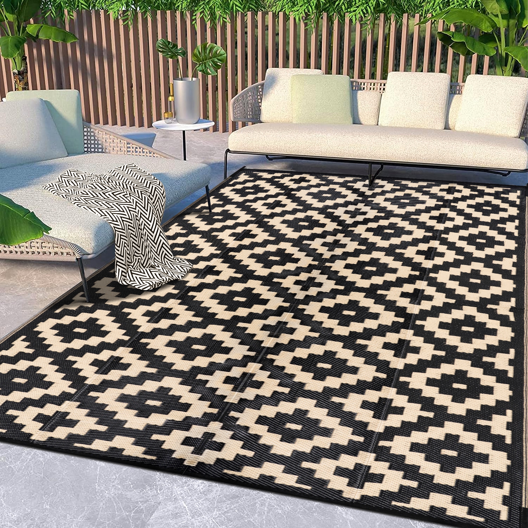 HUGEAR Outdoor Rugs on Sale Clearance 5'x8' Area Rugs Waterproof Patio ...