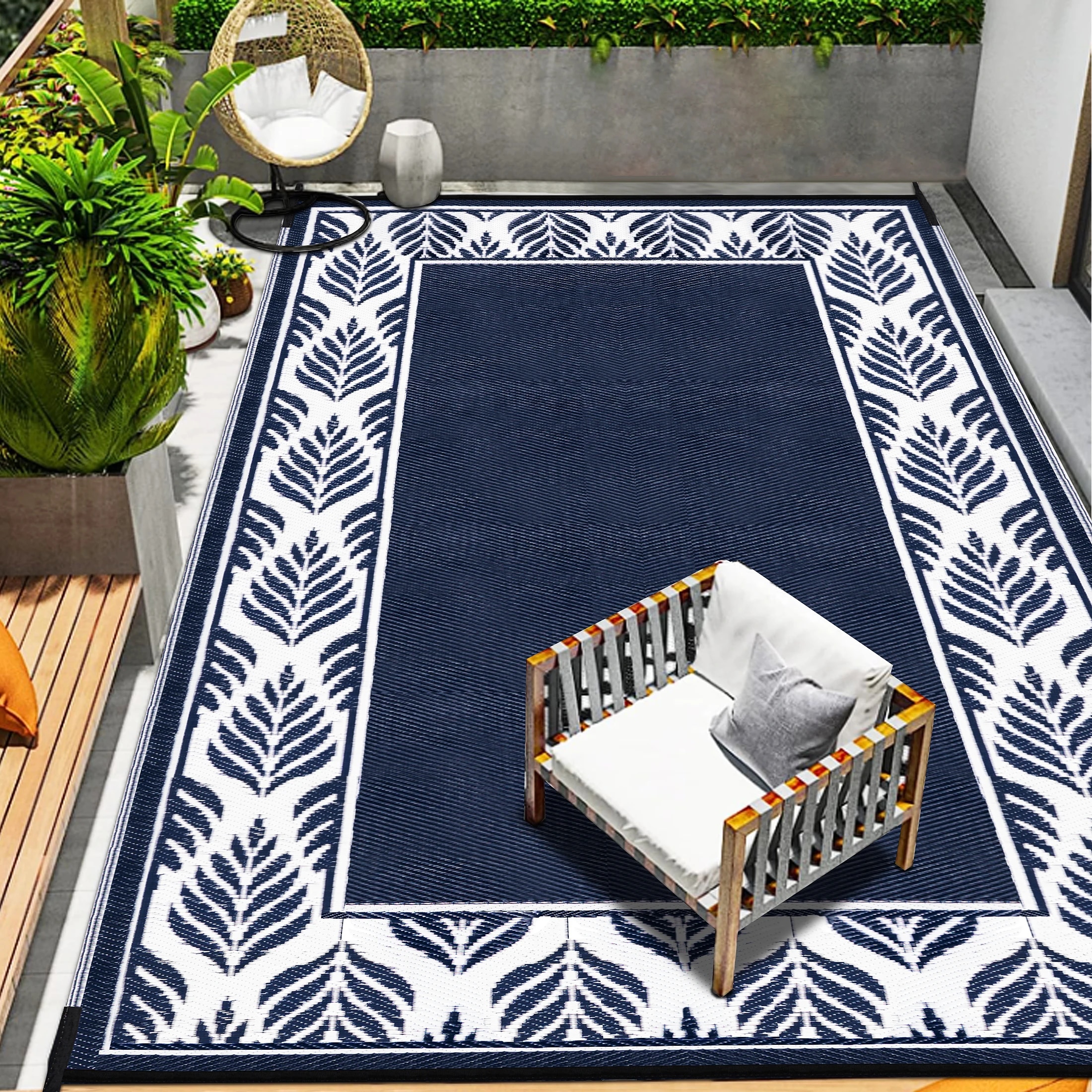 HUGEAR Outdoor Rugs for Patios Clearance 5'x8' Waterproof Area Rugs ...