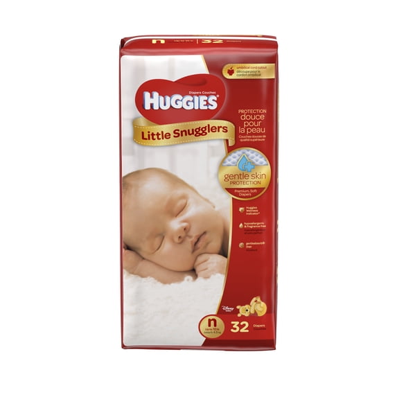 HUGGIES Little Snugglers, SNUG & DRY Newborn Diapers, 32 Count ...