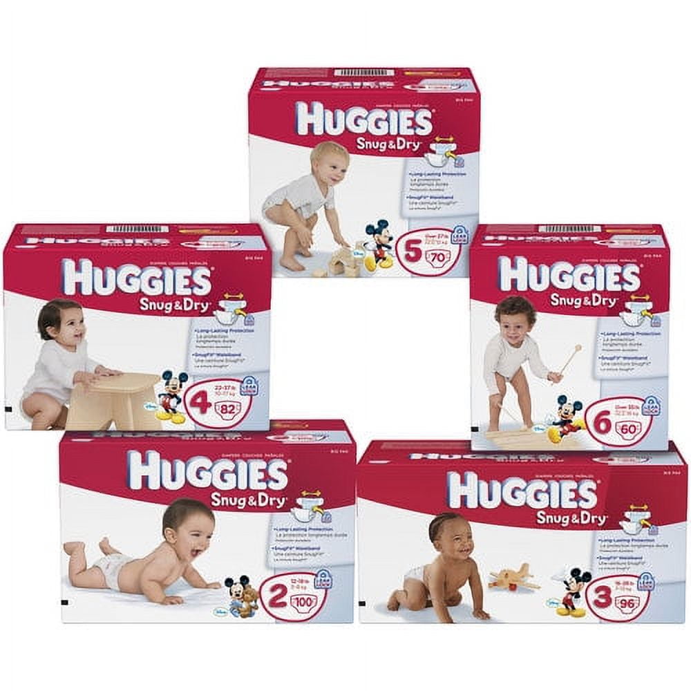 HUGGIES Snug & Dry Diapers (sizes 2, 3, 4, 5, 6) - Walmart.com