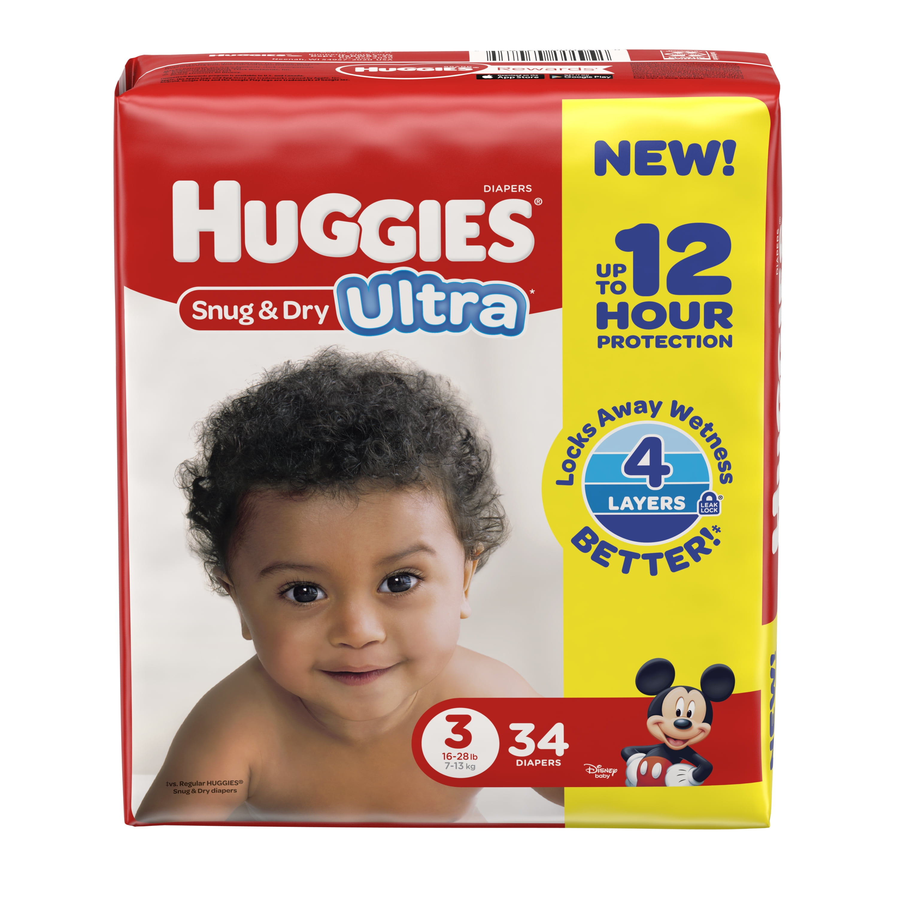 HUGGIES Snug & Dry Ultra Diapers, Size 3, 34 Diapers - Walmart.com