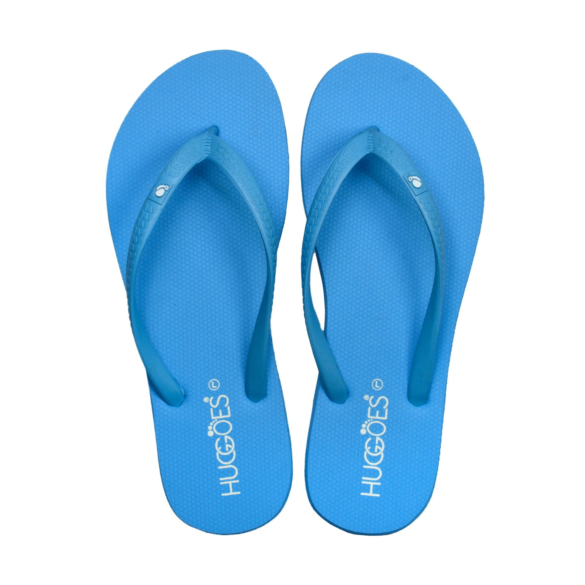 HUGGOES Azure Natural Rubber Comfort Flip Flops for Women - Light Blue ...