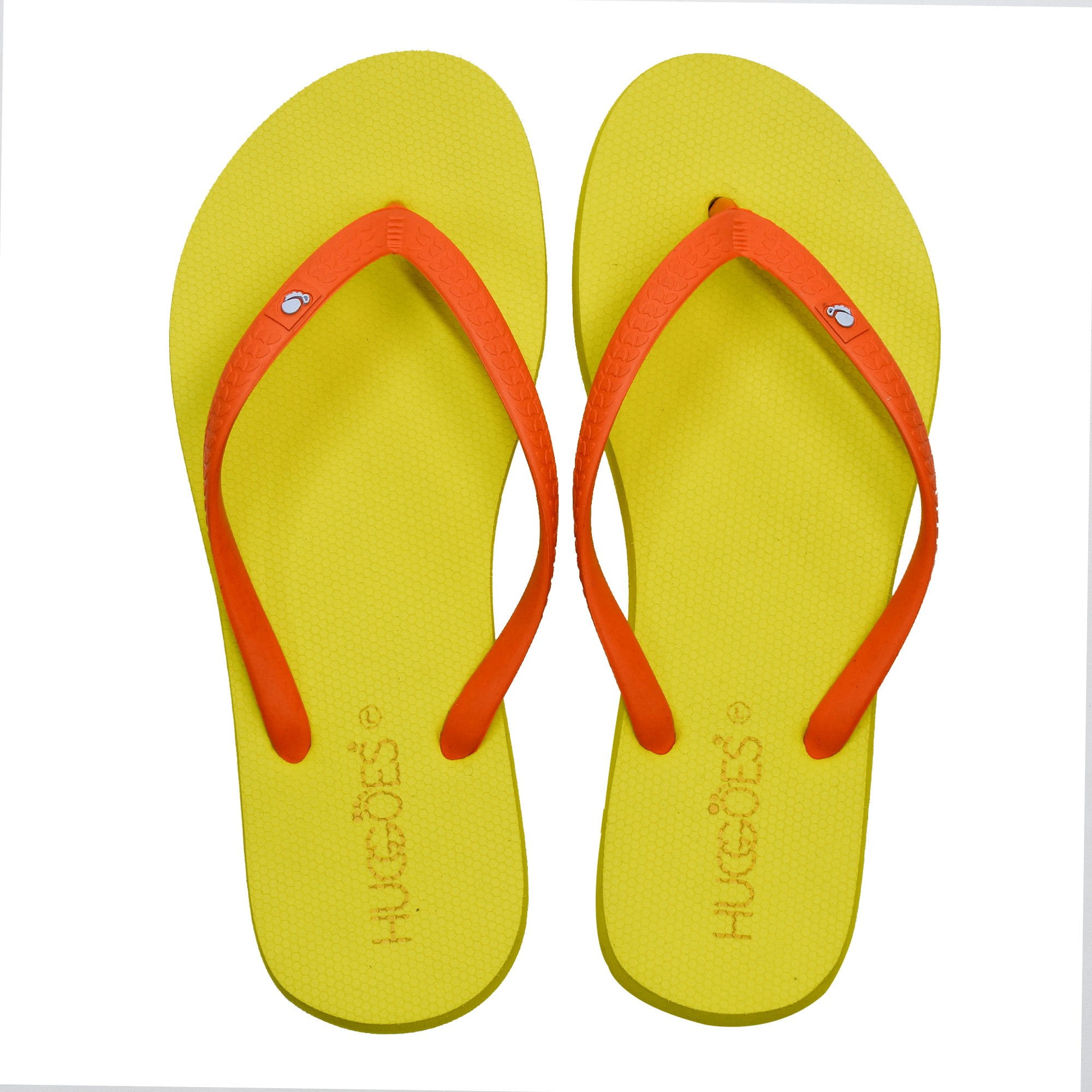 HUGGOES Flambe Natural Rubber Comfort Flip Flops for Women - Yellow ...
