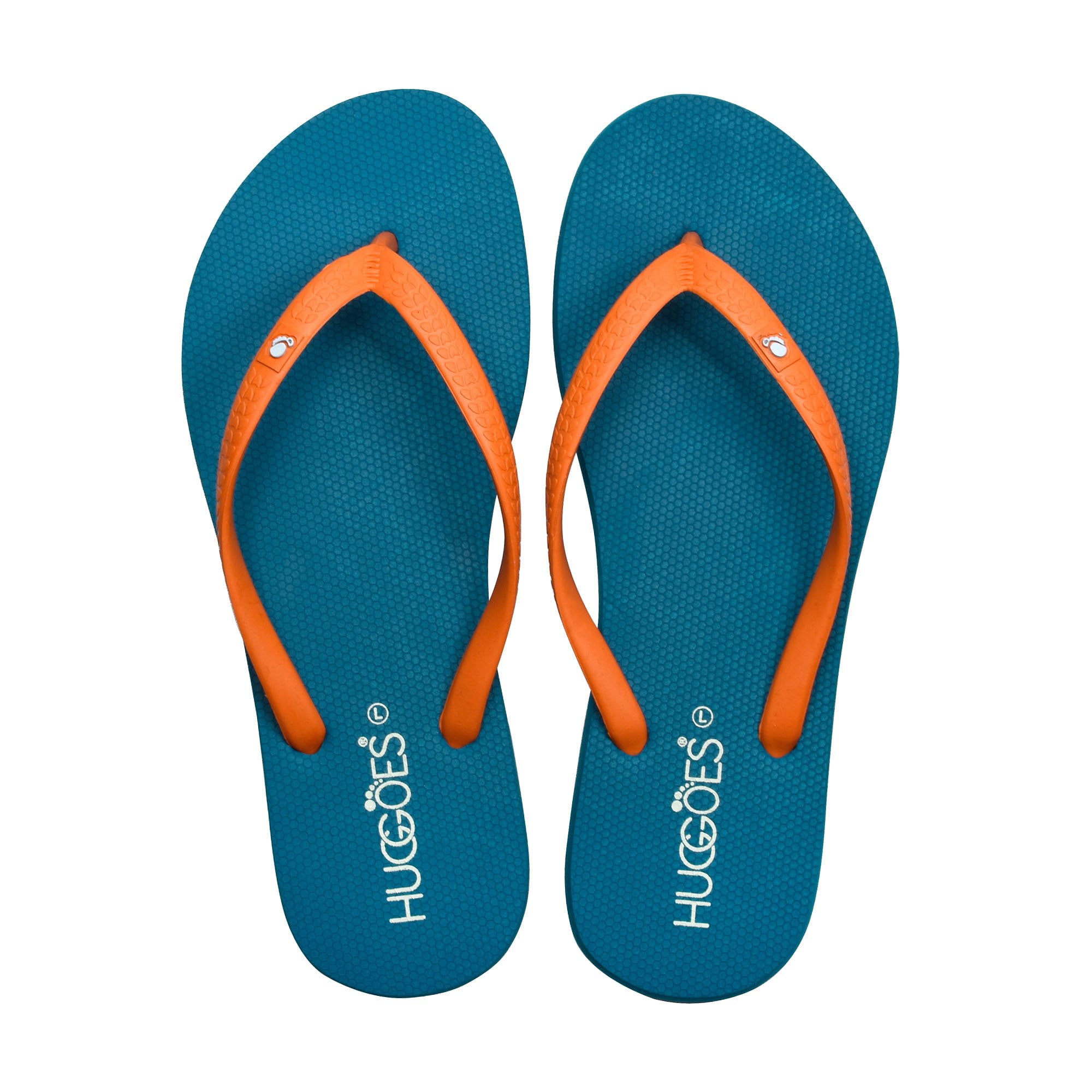 HUGGOES Garnet Natural Rubber Comfort Flip Flops for Women - Turquoise ...