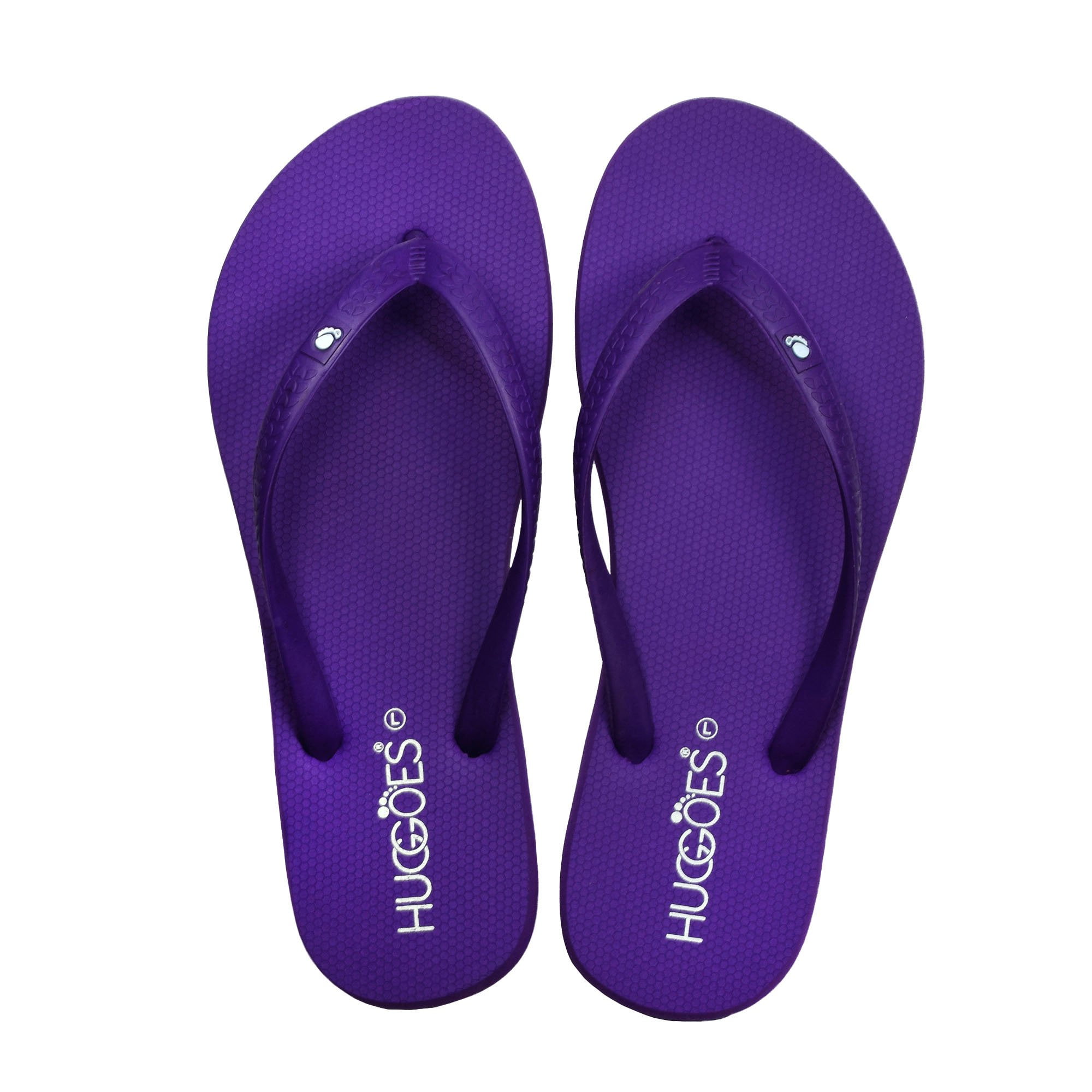 HUGGOES Lilac Natural Rubber Comfort Flip Flops for Women - Purple ...