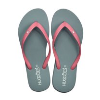 HUGGOES Misty Natural Rubber Comfort Flip Flops for Women - Beige/Grey ...