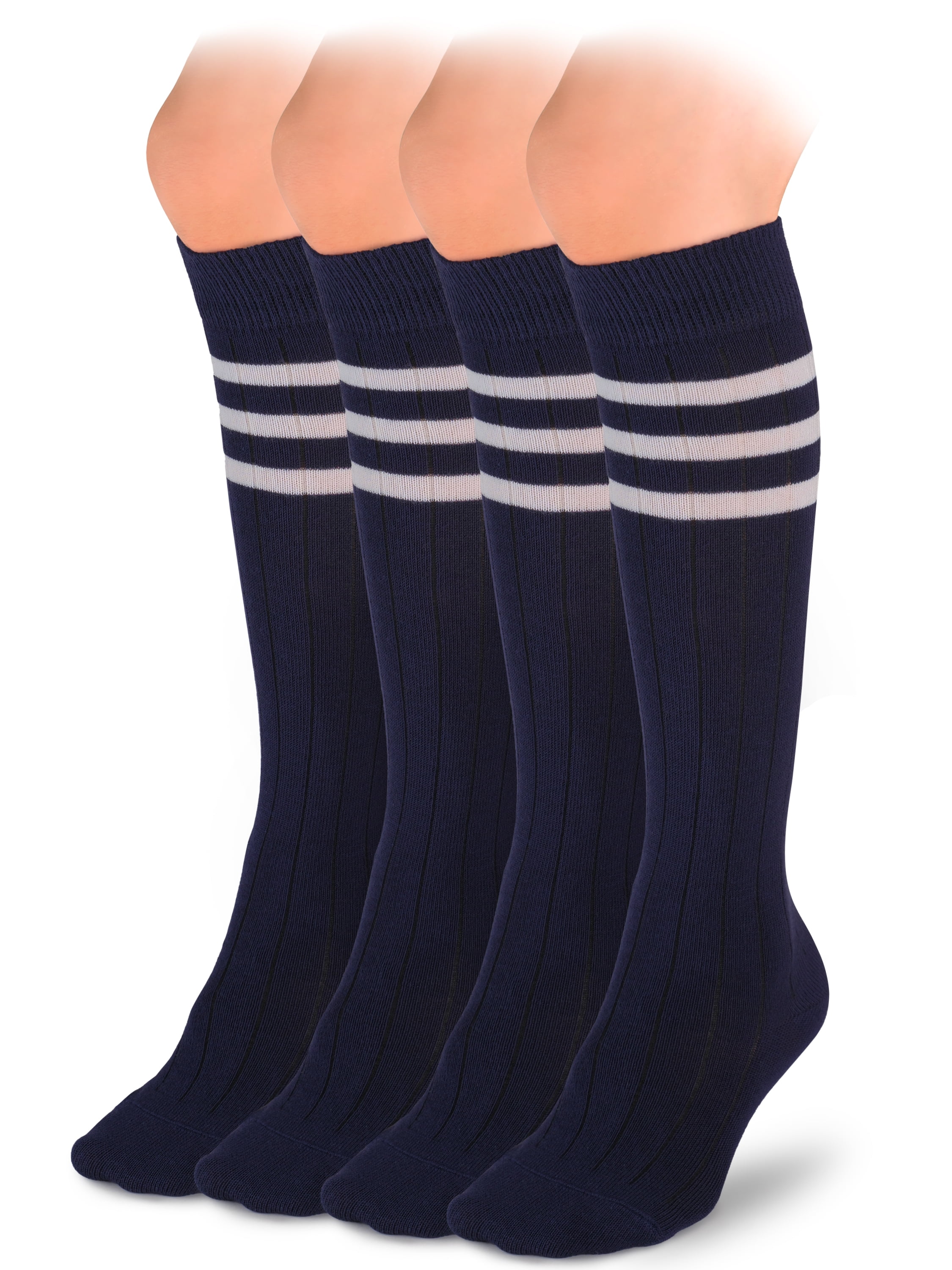 HUGH UGOLI Knee High Cotton Socks for Girls & Boys, Long Tube School ...