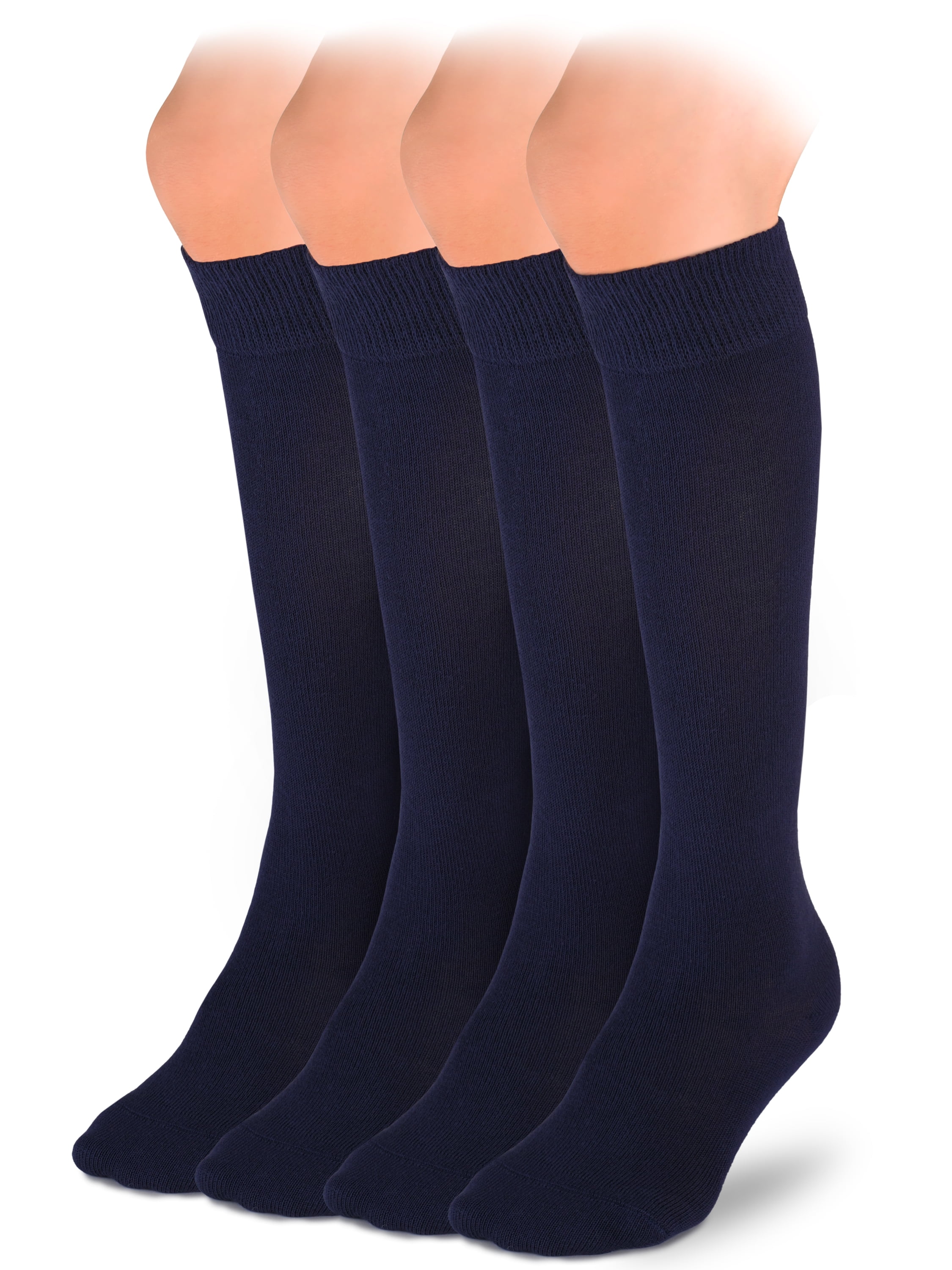 HUGH UGOLI Knee High Cotton Socks for Kids Girls Boys & Toddlers, Long ...