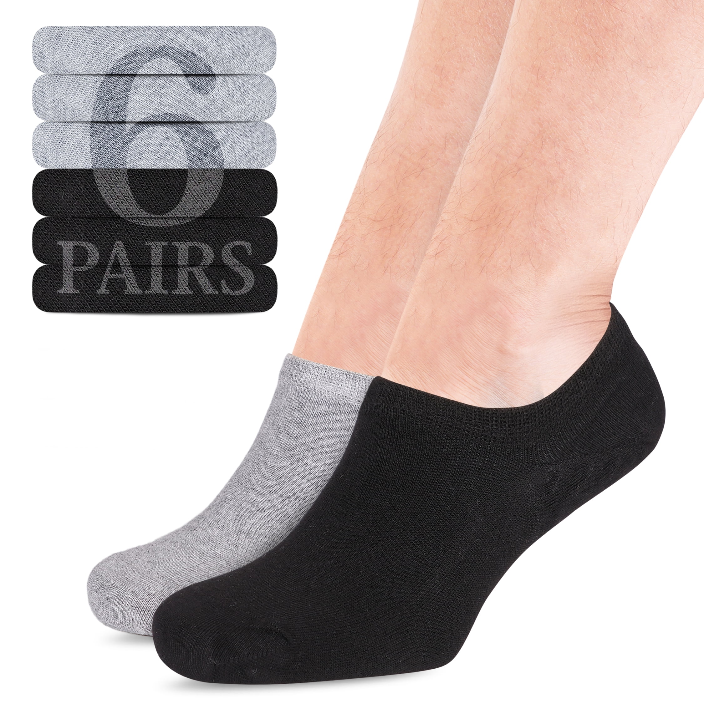 HUGH UGOLI Men Bamboo No Show Socks | Non Slip Invisible Liner Socks ...