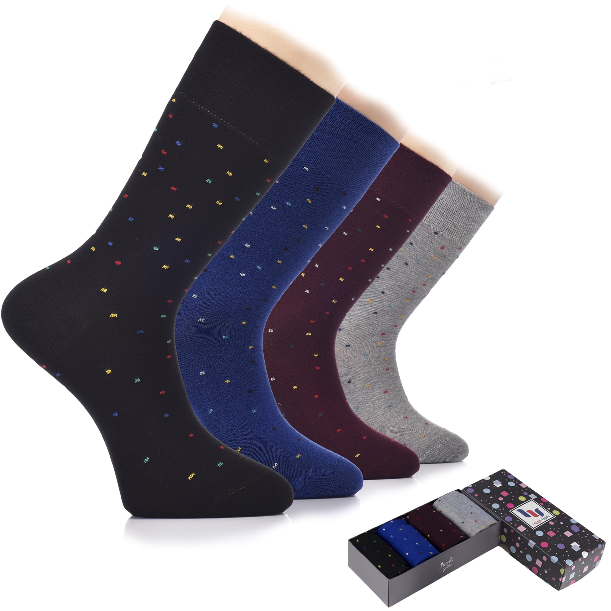 HUGH UGOLI Men's Bamboo Dress Socks for Business, Trouser | Thin ...