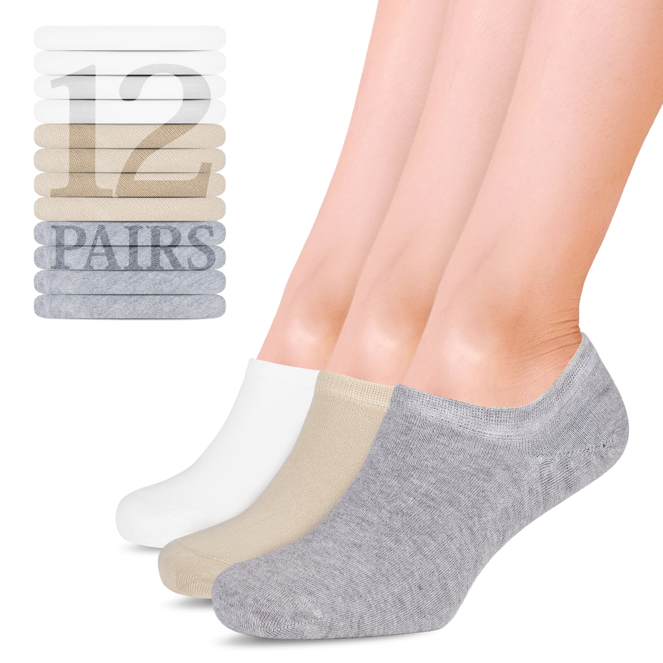HUGH UGOLI Women Bamboo No Show Socks | Non Slip Invisible Liner Socks ...