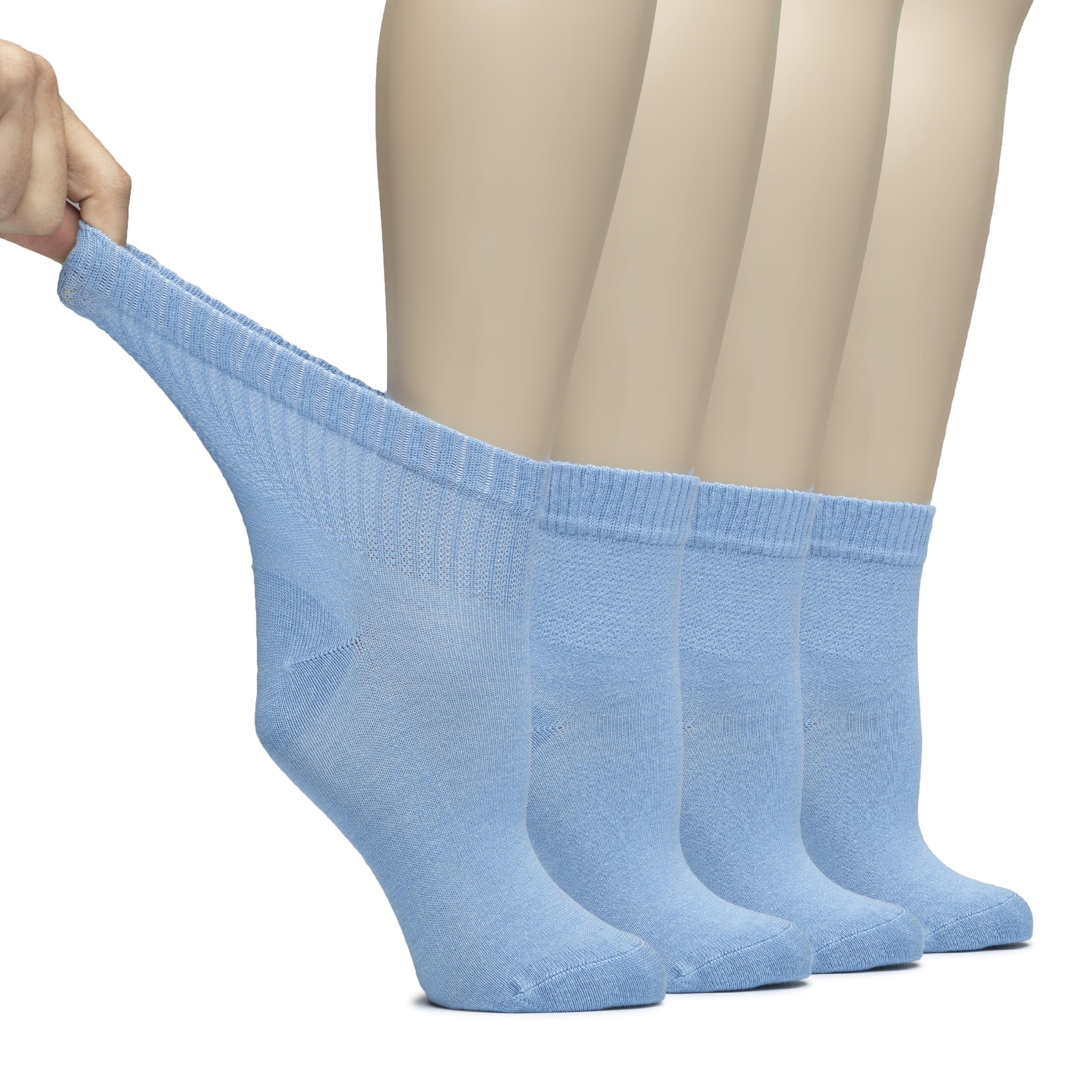 Hugh Ugoli Women Diabetic Ankle Socks Super Soft And Thin Bamboo Socks Wide And Loose Non Binding