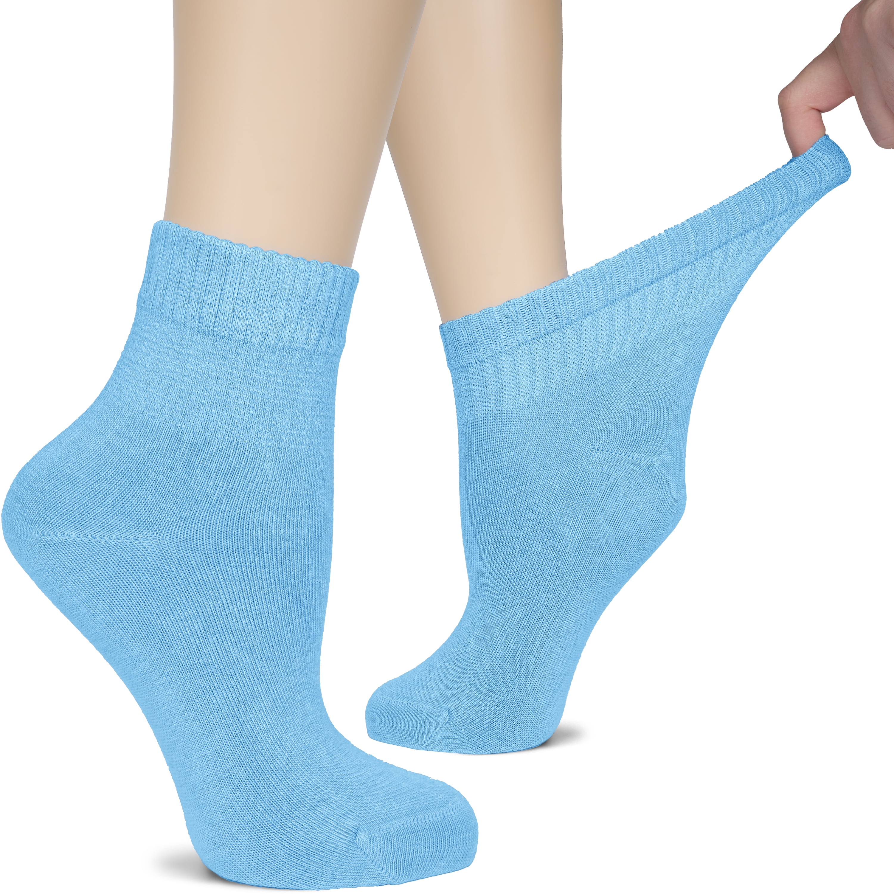HUGH UGOLI Women's Bamboo Ankle Loose Fit Diabetic Socks, Soft ...