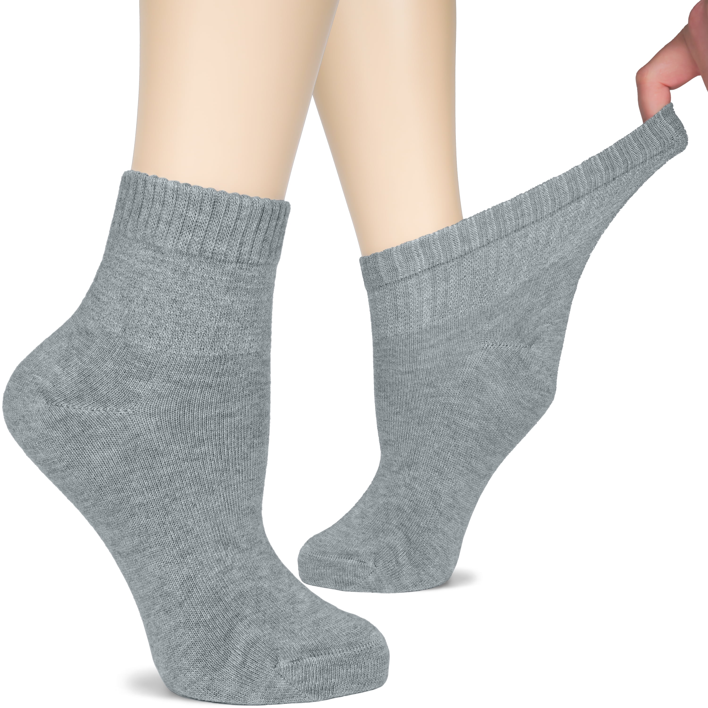 HUGH UGOLI Women's Bamboo Ankle Loose Fit Diabetic Socks, Soft ...