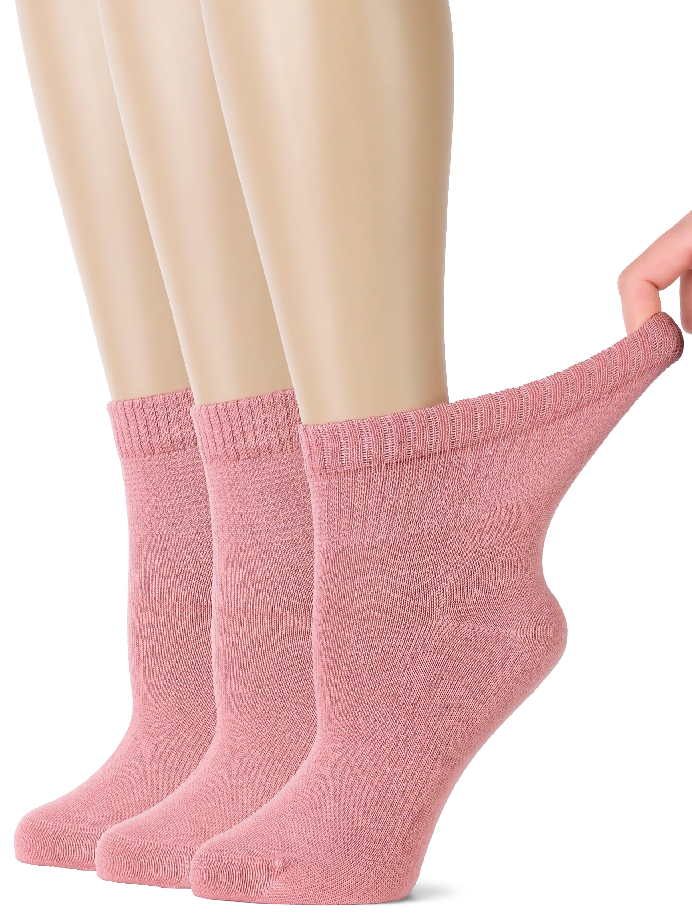HUGH UGOLI Women's Bamboo Ankle Loose Fit Diabetic Socks, Soft ...