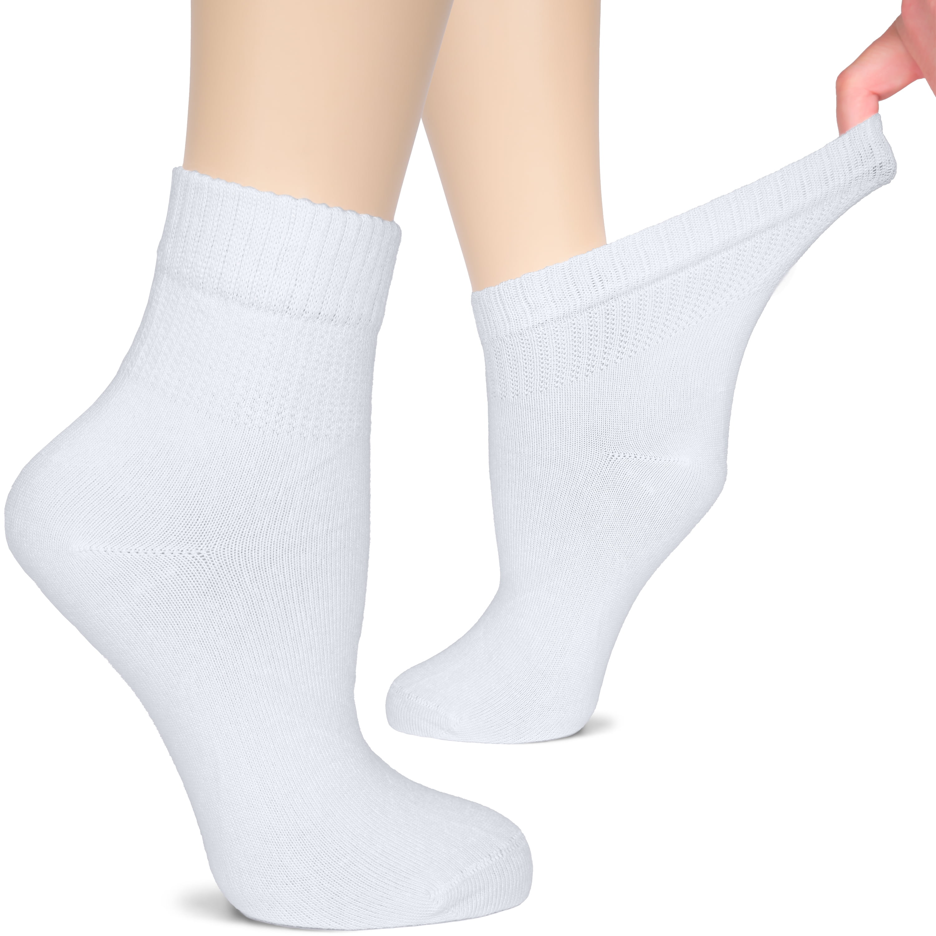 HUGH UGOLI Women's Bamboo Ankle Loose Fit Diabetic Socks, Soft ...