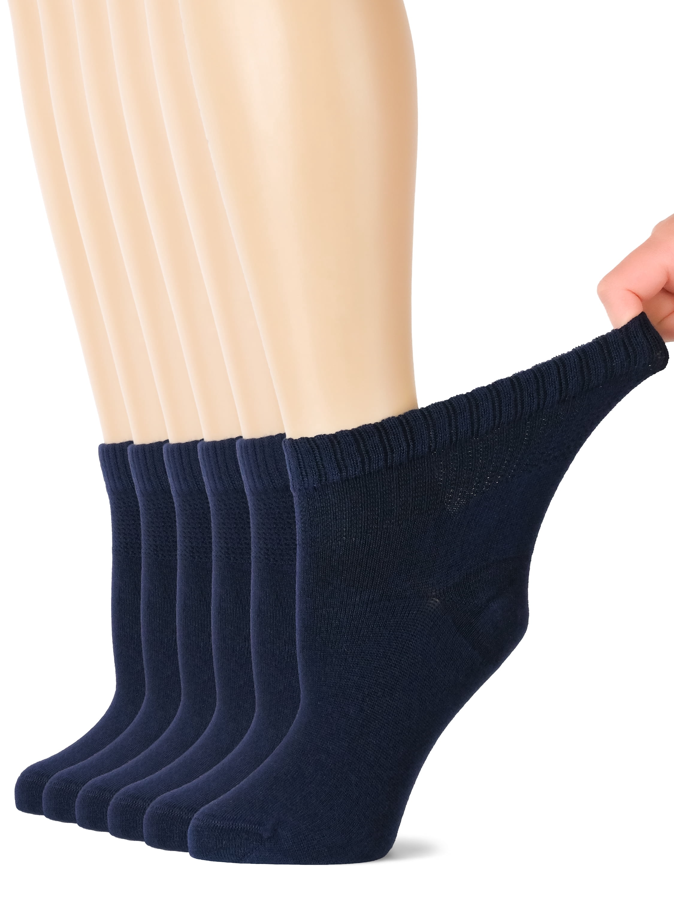 Hugh Ugoli Women's Bamboo Ankle Diabetic Socks, Loose Fit, Seamless Toe ...