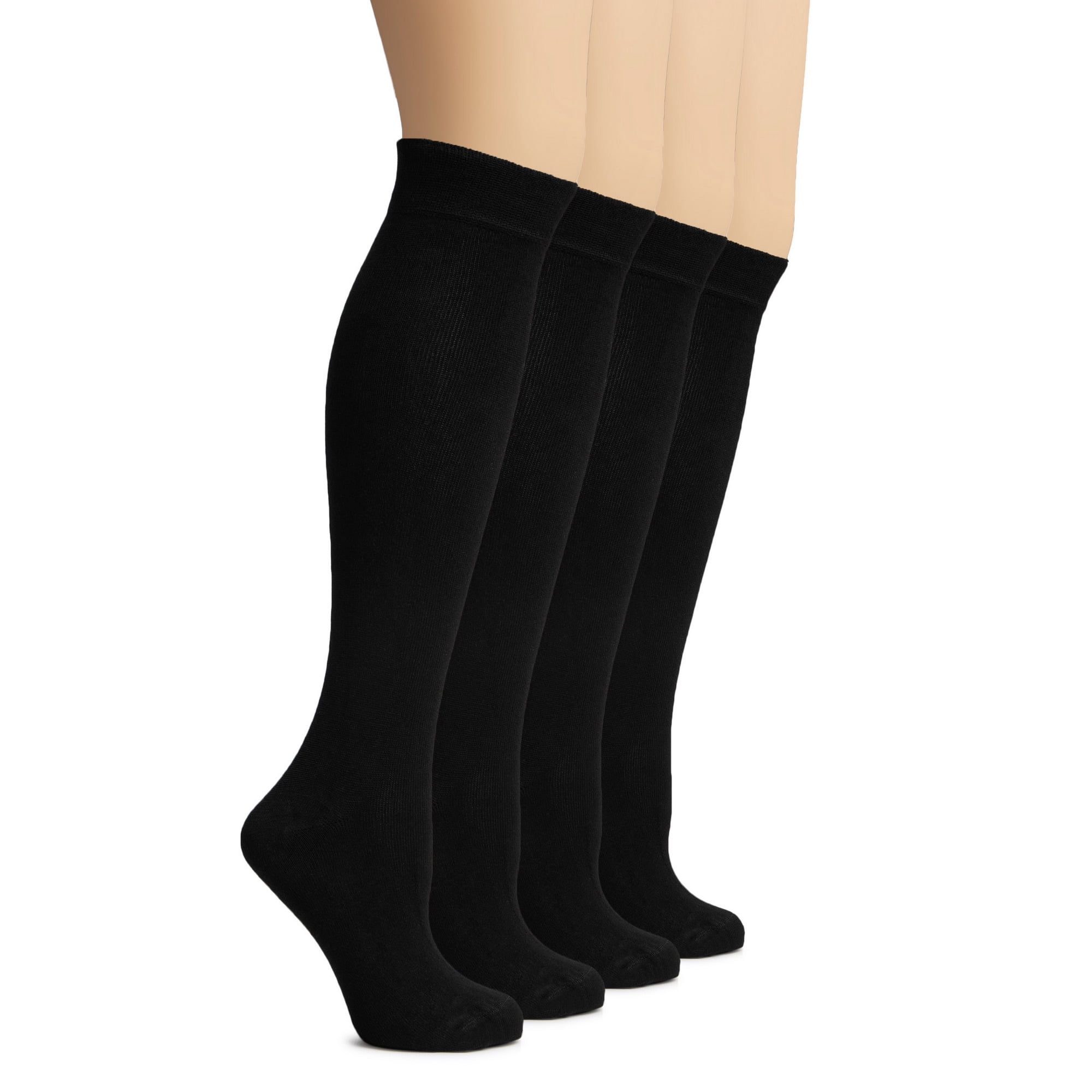 HUGH UGOLI Women's Bamboo Knee High Socks | Comfort Seam Long Dress ...