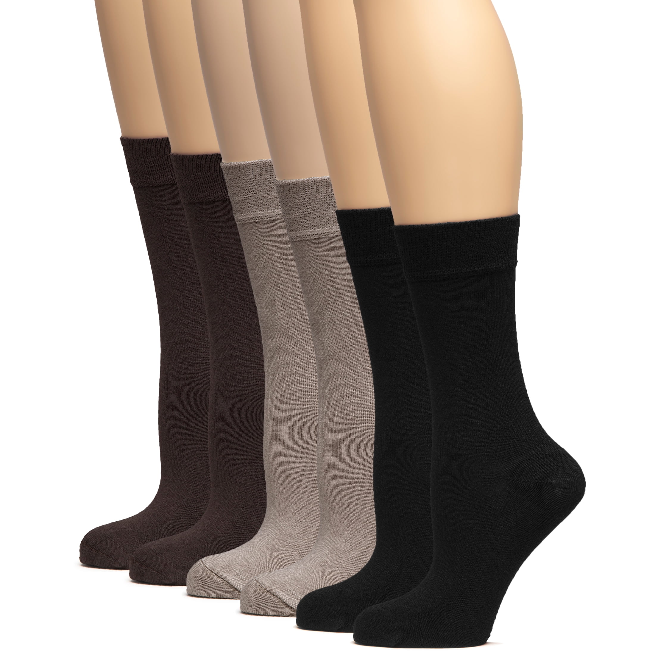 HUGH UGOLI Women's Bamboo Soft Crew Socks for Dress & Trouser, Thin ...