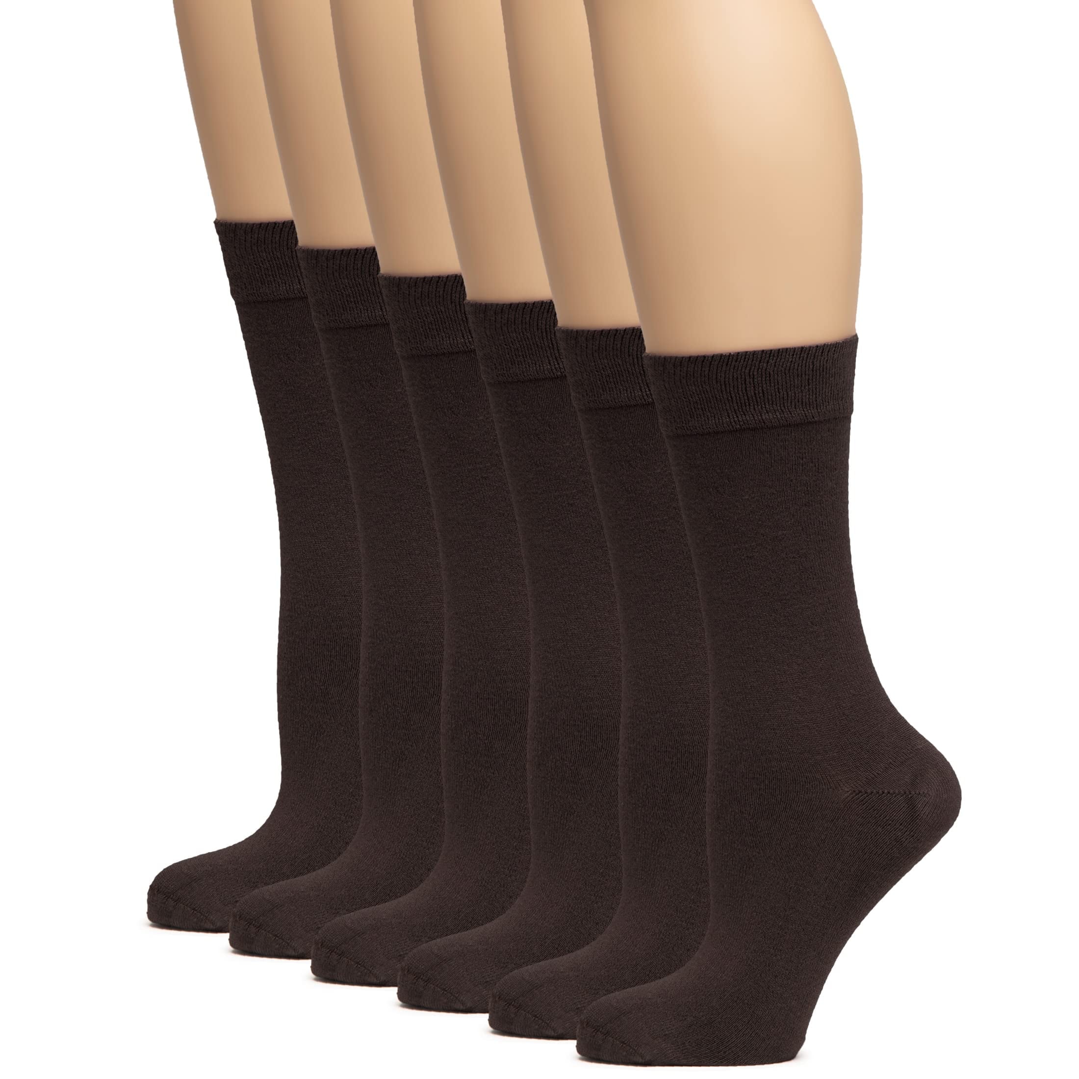 Hugh Ugoli Women's Thin Soft Rayon Crew Socks for Dress & Trouser ...
