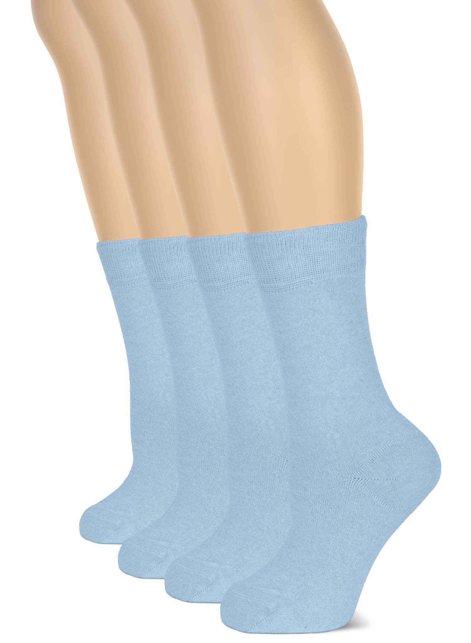 HUGH UGOLI Women's Cotton Crew Socks | Plain Color, Regular Fit, Soft ...