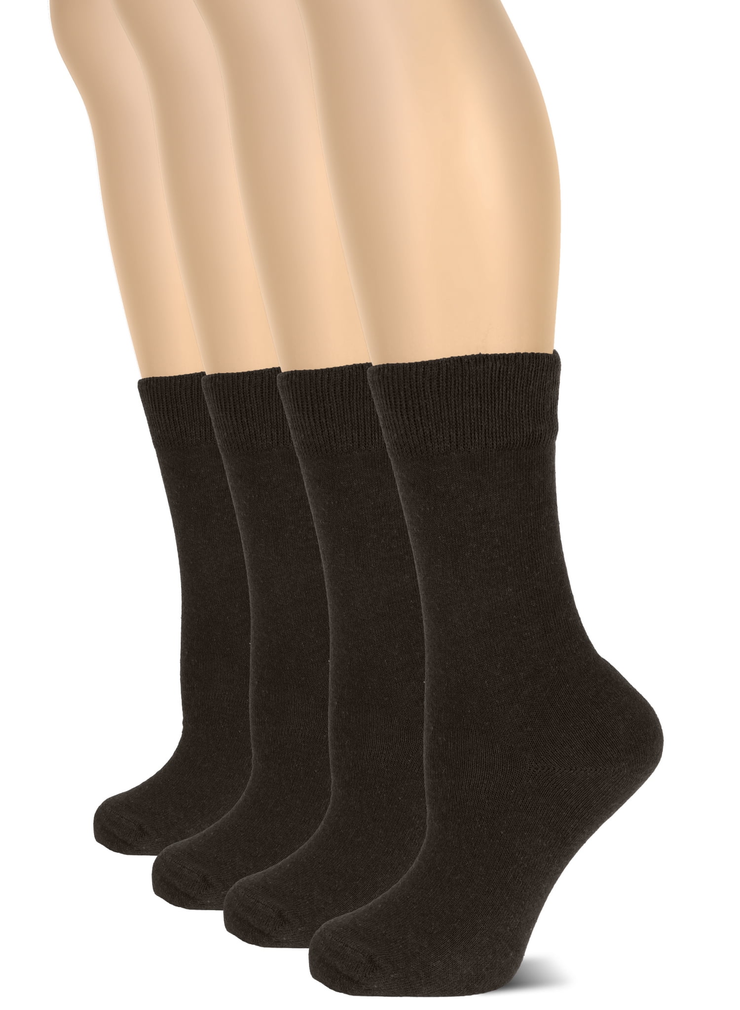 HUGH UGOLI Women's Cotton Crew Socks | Plain Color, Regular Fit, Soft ...